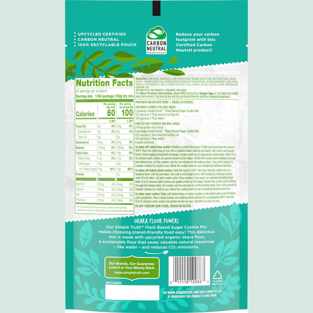 Simple Truth Plant-Based Sugar Cookie Mix 15.1 oz | Shipt