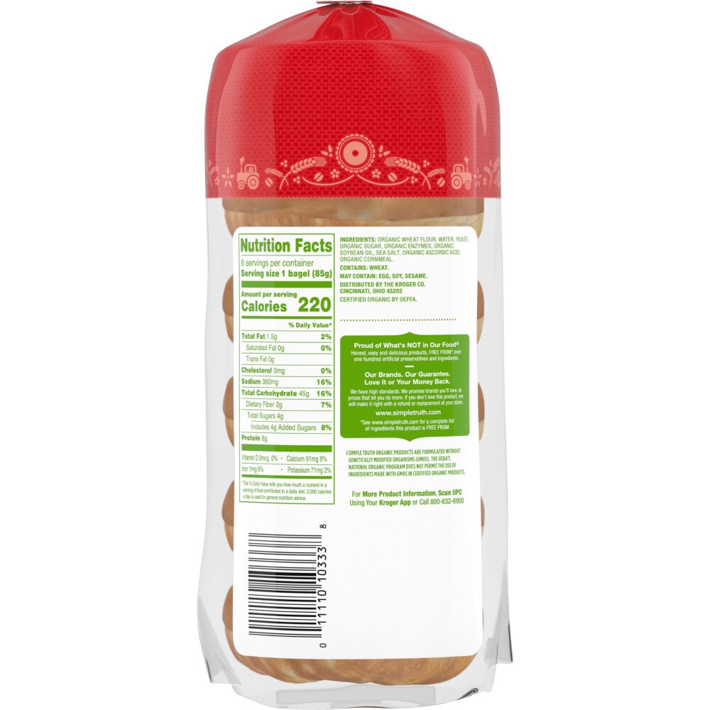 Simply Truth Organic Plain Bagels 6 ct; 18 oz | Shipt