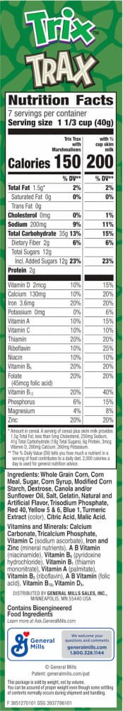 Trix Trax Marshmallow Corn Cereal 9.9 oz | Shipt