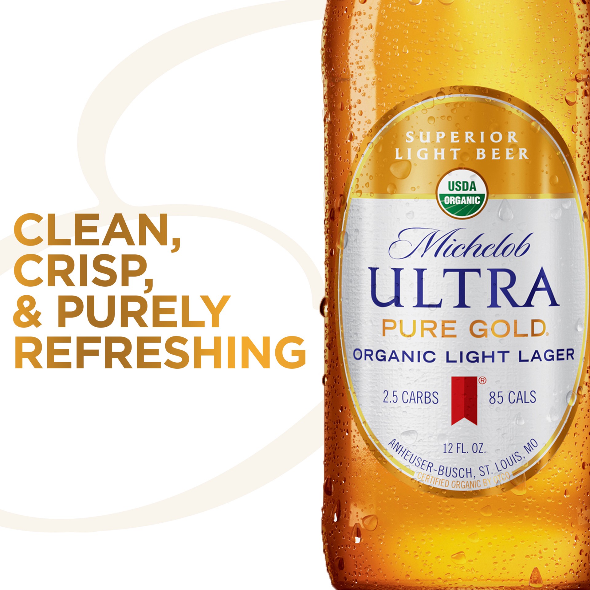 Michelob Ultra Pure Gold Organic Light Lager Beer 12 ct; 12 oz | Shipt