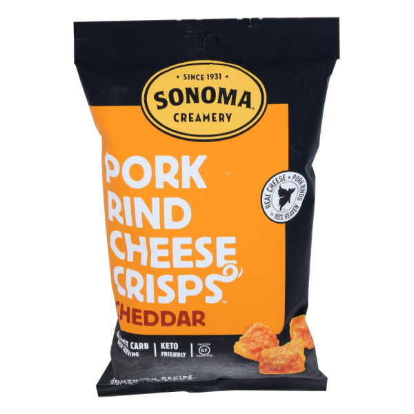 Sonomacrea Sonoma Creamery Pork Rind Cheddar Cheese Crisps 2.4 oz | Shipt