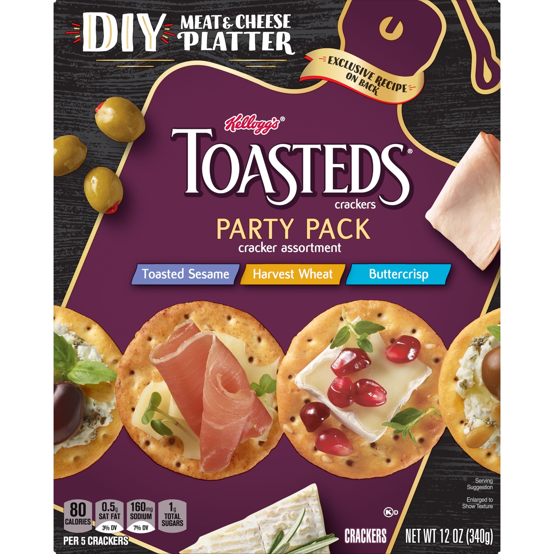 Kellogg's Toasteds Crackers, Toasted Crackers, Party Snacks, Variety ...