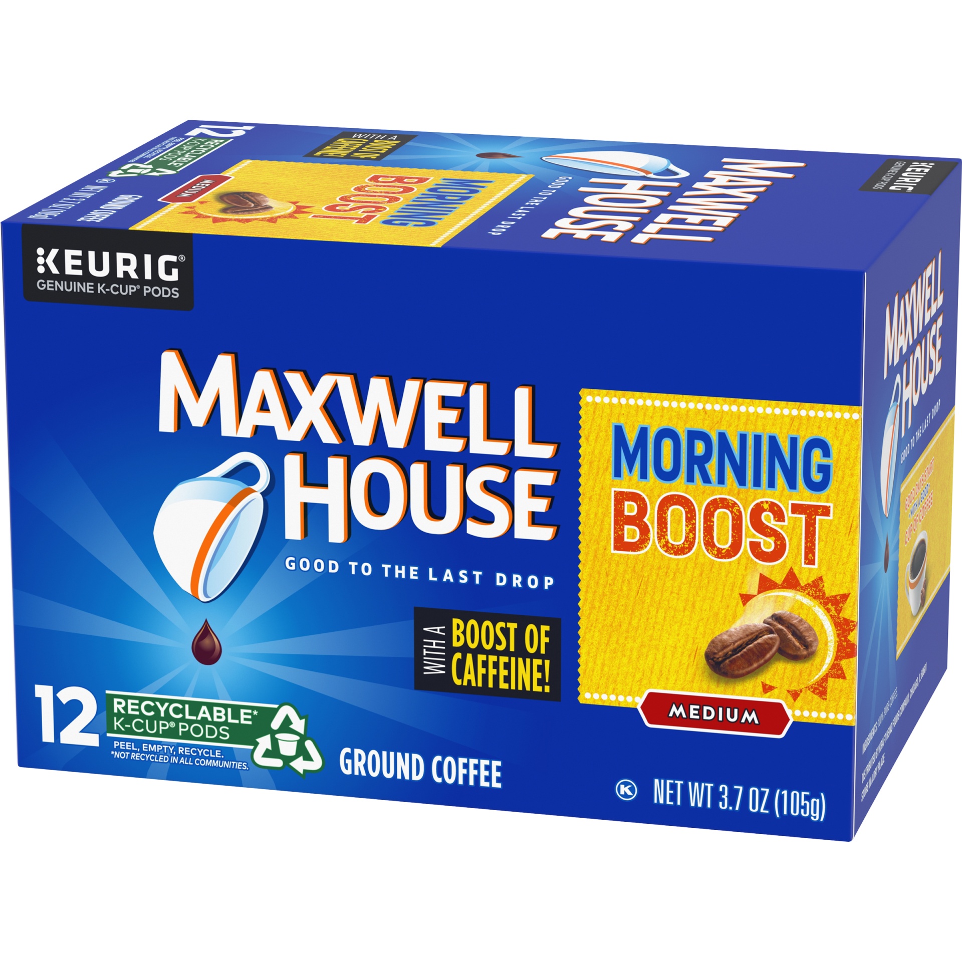 Maxwell House Morning Boost Medium Roast K-Cup Coffee Pods with a Boost ...