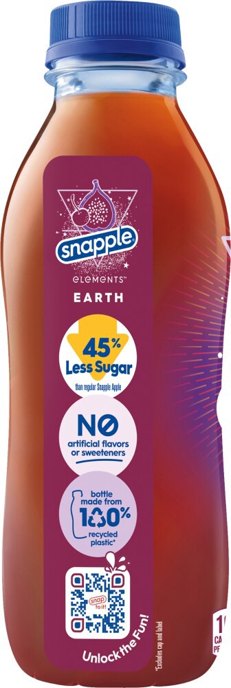 Snapple Elements Earth Cherry Fig Juice Drink, Recycled Plastic Bottle ...