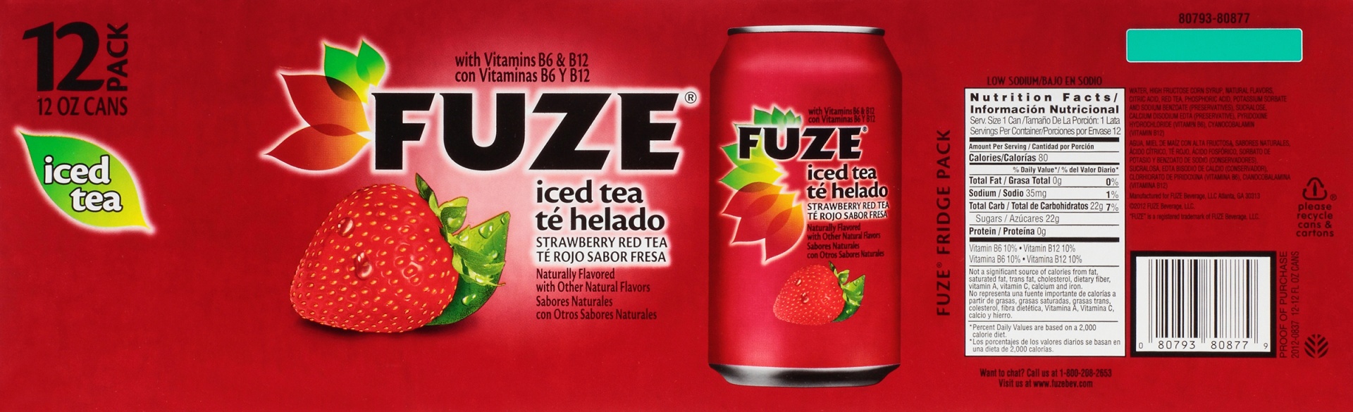Fuze Strawberry Red Tea 12 ct; 12 fl oz | Shipt