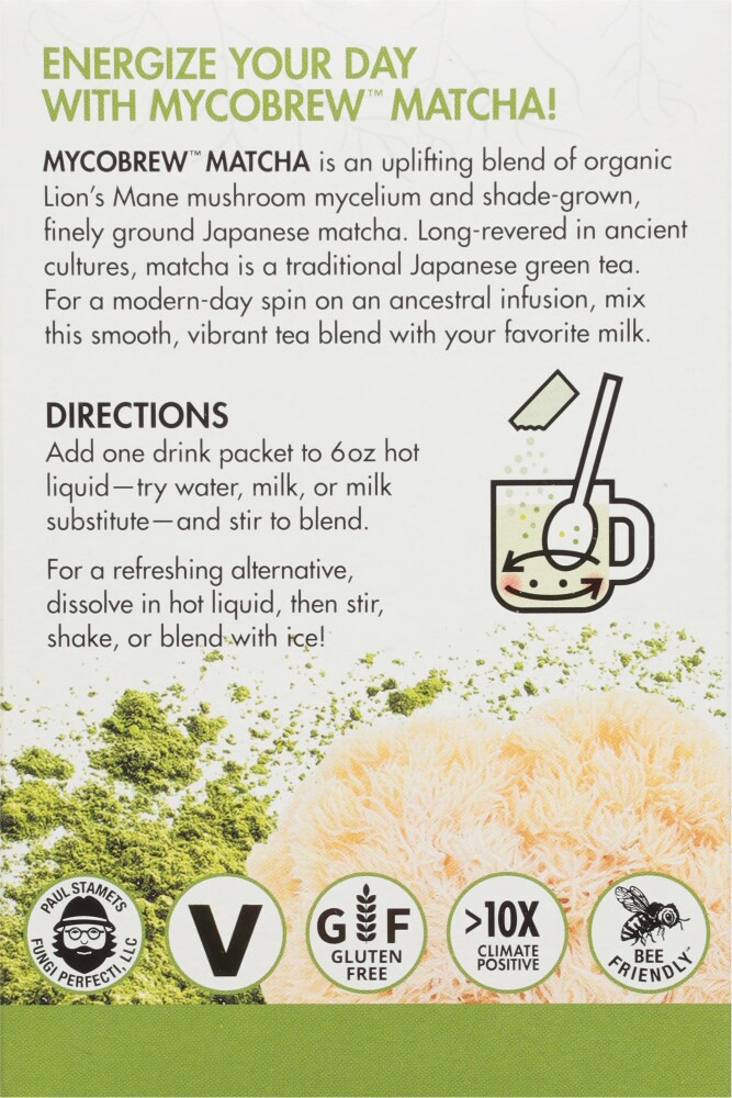 Host Defense Mycobrew Matcha Drink Mix Packet 10 ea 10 ct | Shipt