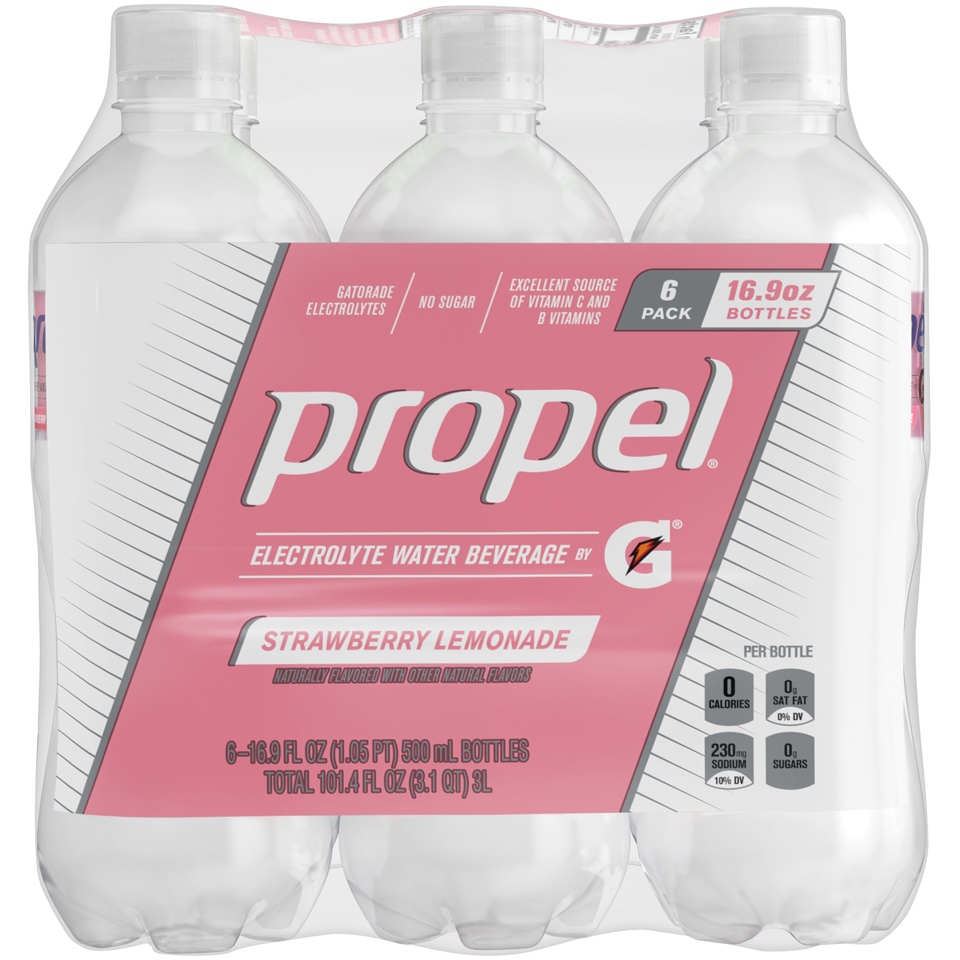 Propel Strawberry Lemonade Electrolyte Water Beverage 6 ct; 16.9 fl oz ...