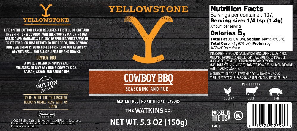 Watkins Yellowstone Cowboy Bbq Seasoning & Rub 5.3 oz | Shipt
