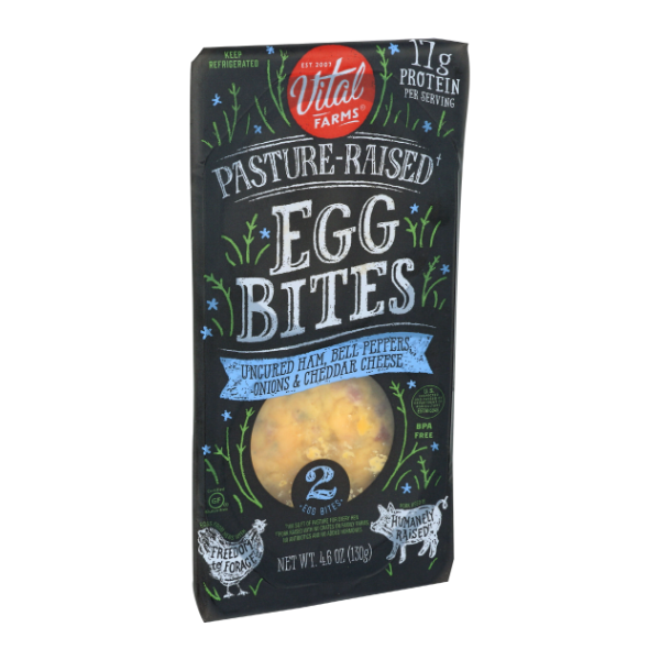 Vital Farms Pasture Raised Egg Bites With Ham, Bell Pepper & Cheddar 4. ...