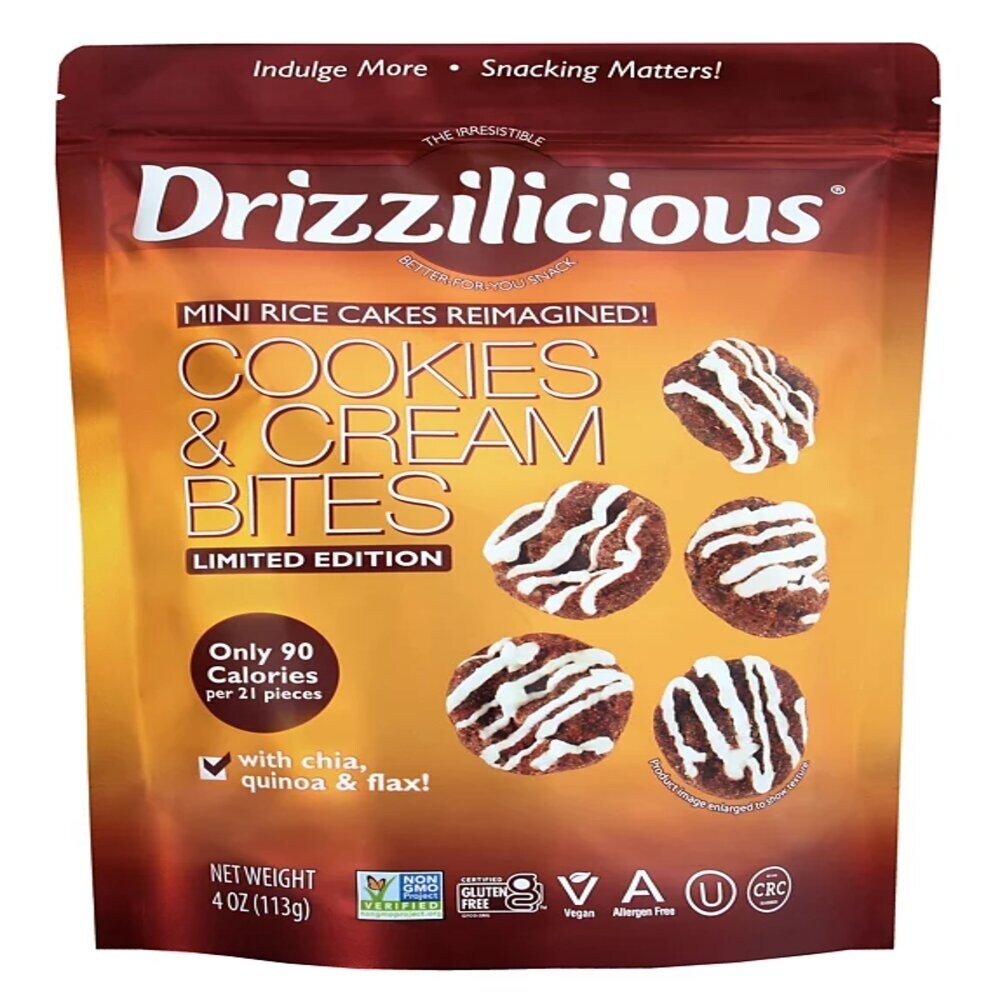 Drizzilicious Cookies And Cream Drizzled Mini Rice Cakes 4 oz | Shipt