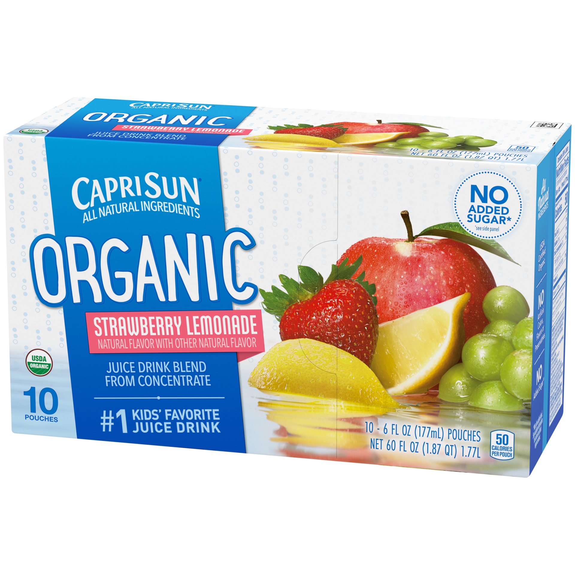 Capri Sun Organic Strawberry Lemonade Naturally Flavored Juice Drink ...