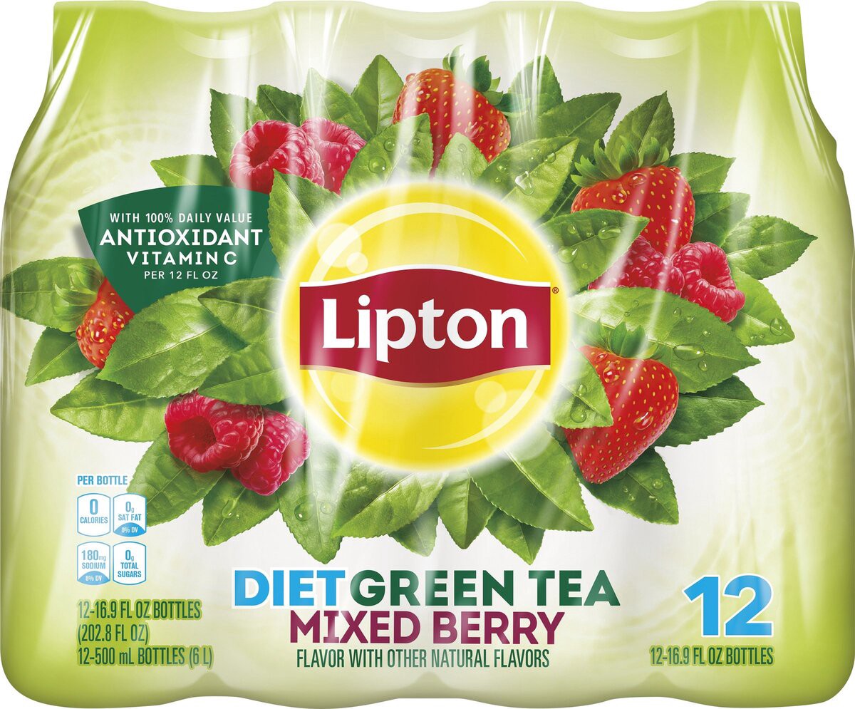 Lipton Diet Mixed Berry Green Tea 12 ct; 16.9 fl oz | Shipt