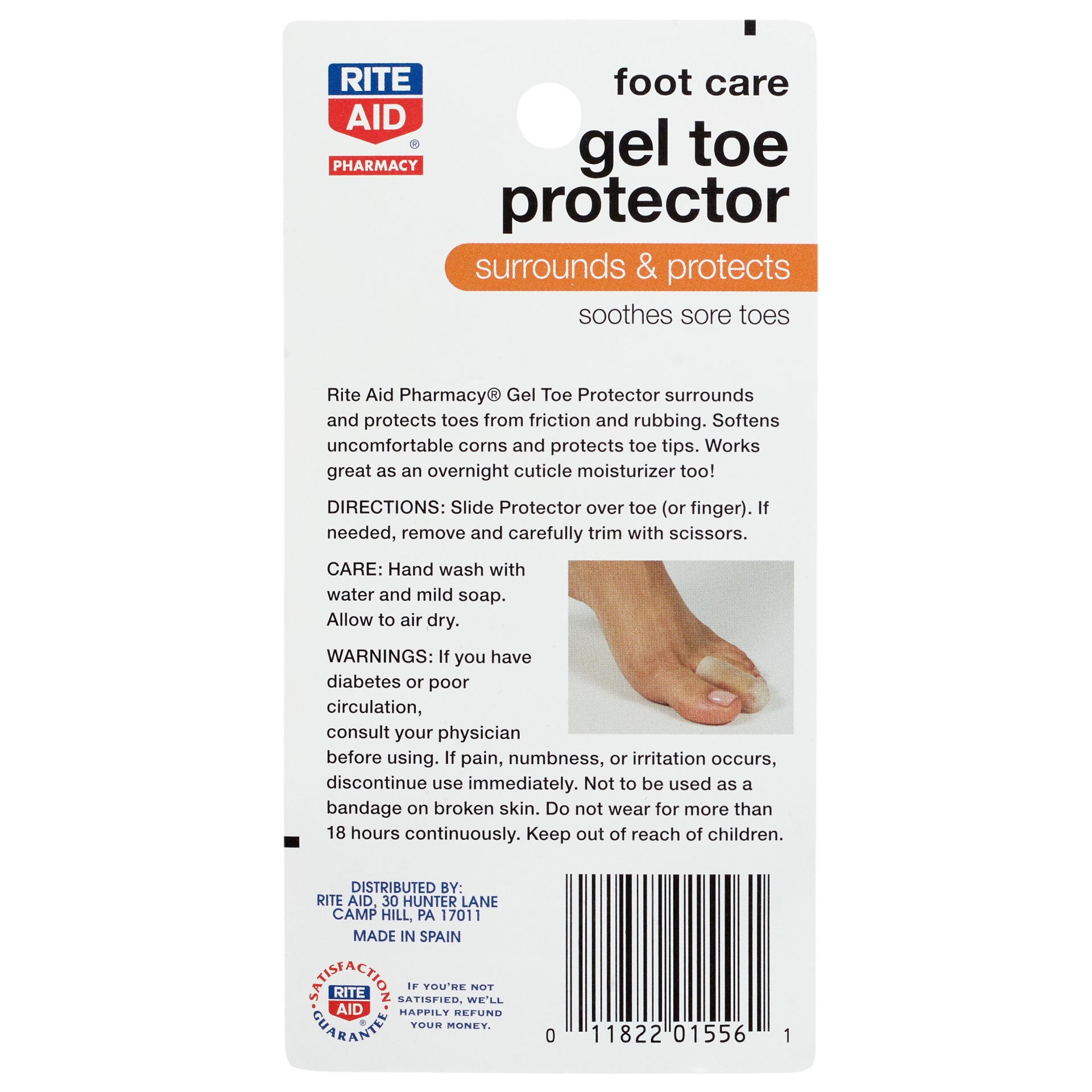 Rite Aid Foot Care Gel Toe Protector 1 ct | Shipt