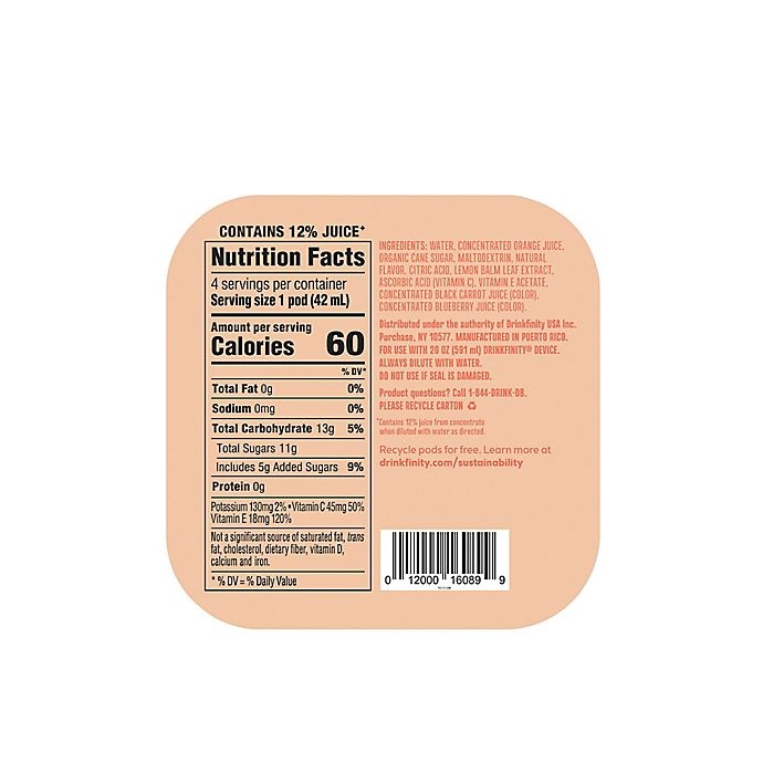 DRINKFINITY White Peach D8 Beverage Infusion Pods 4 ct | Shipt