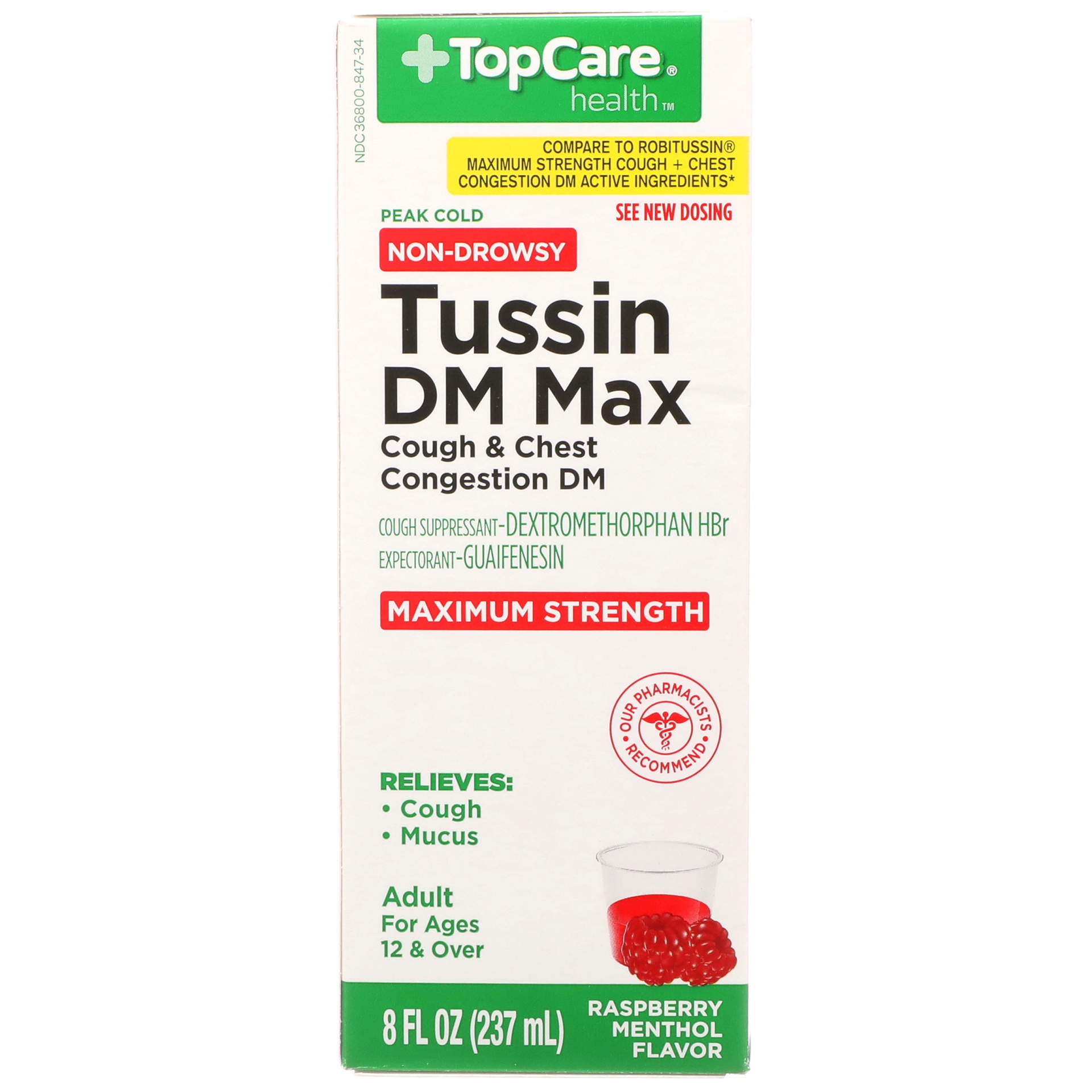 TopCare Maximum Strength Peak Cold Tussin Dm Max Cough & Chest ...