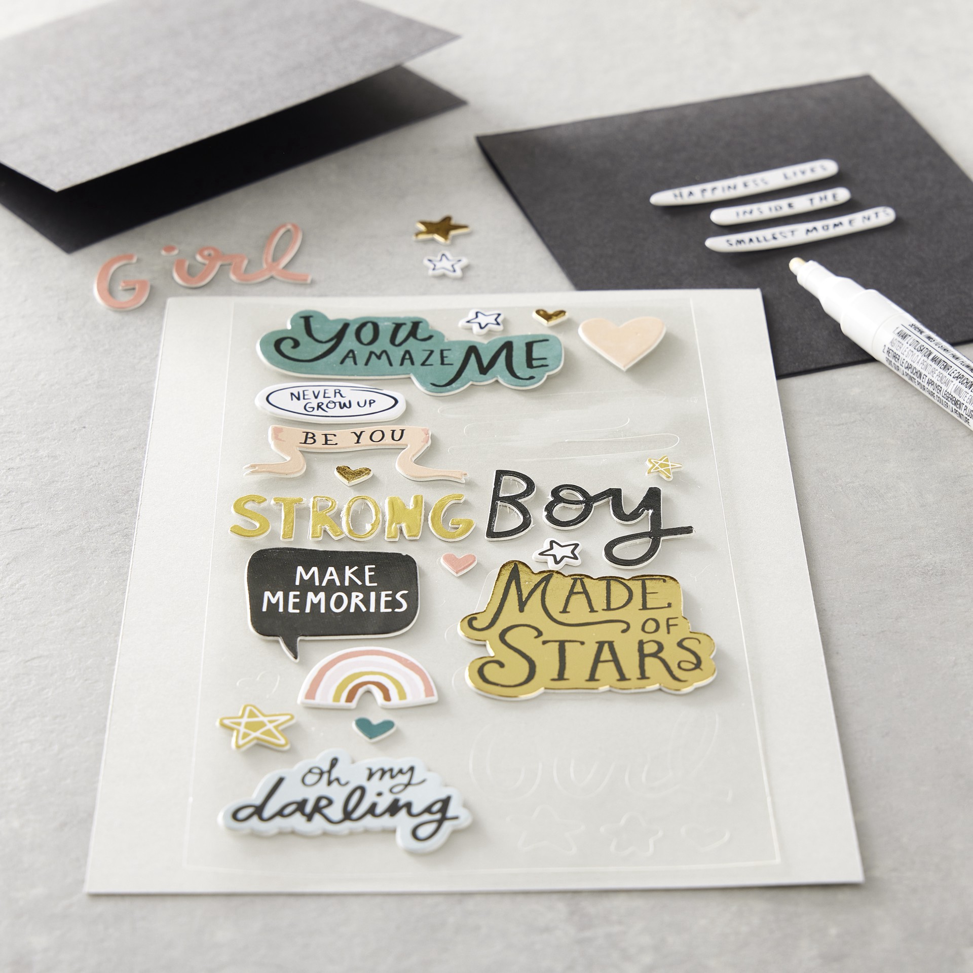 Boy, Girl & Baby Dimensional Stickers By Recollections 4 in x 8.5 in ...