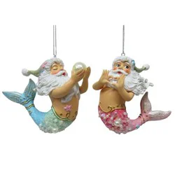 Assorted 4" Mermaid Santa Ornament By Ashland 4 in | shipt