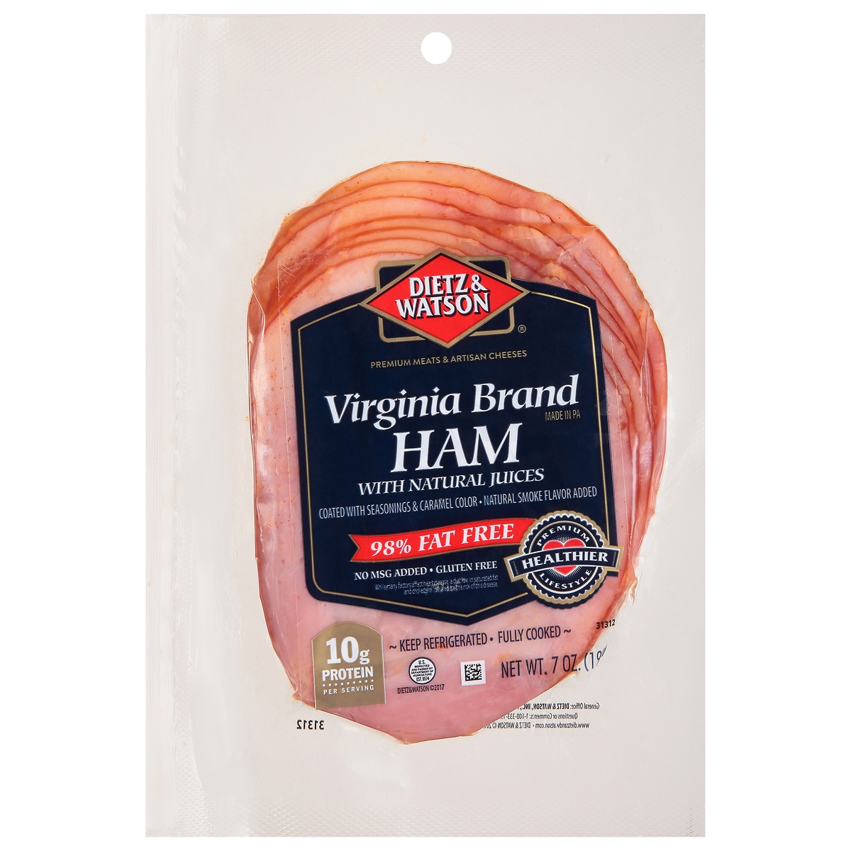 Dietz & Watson Thin Sliced Virginia Baked Ham 7 oz | Shipt