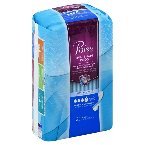 Poise Thin Shape Non Winged Pad 20 ct | Shipt