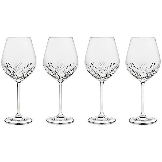 Top Shelf Glasses Bevel Crystal Wine Glasses 4 ct | Shipt