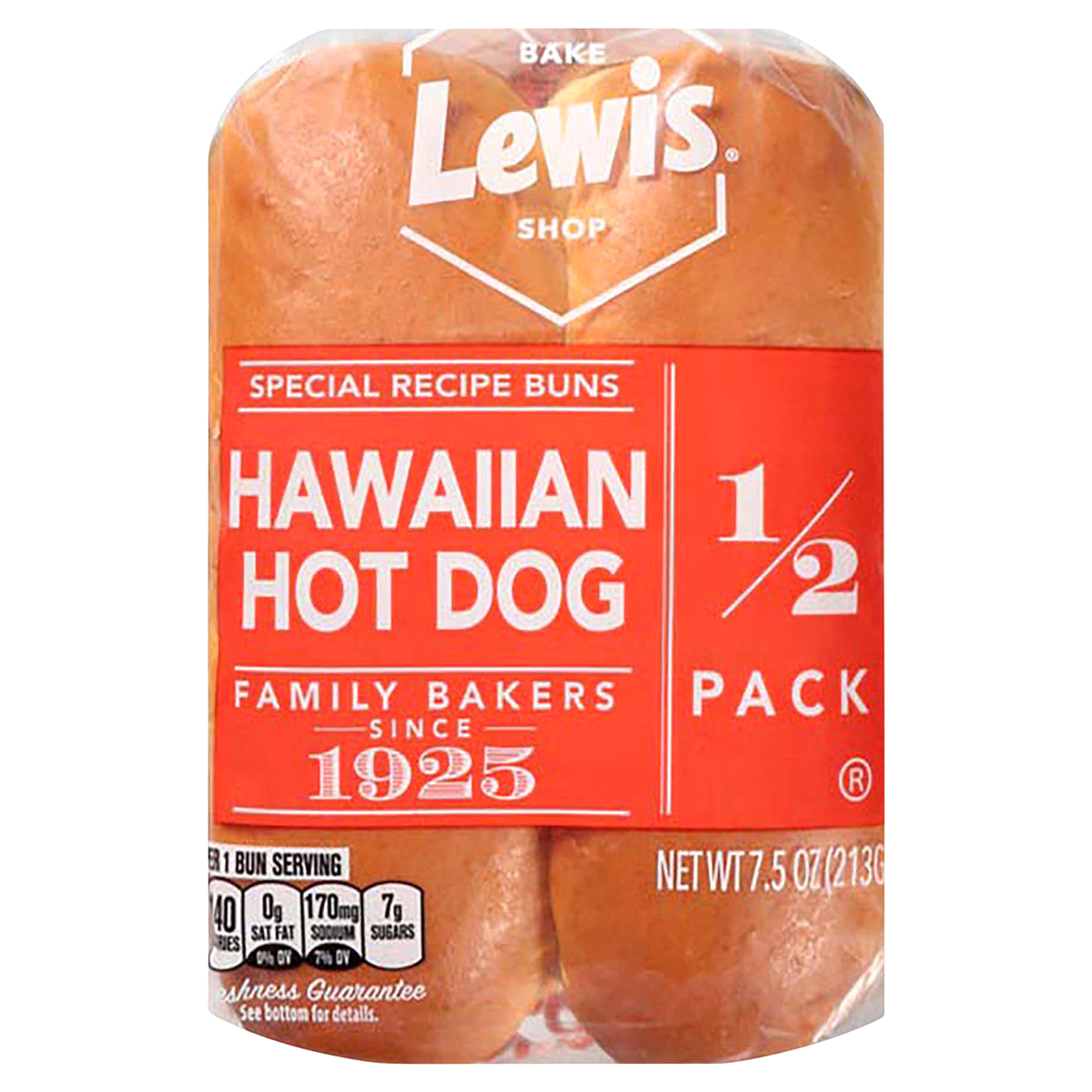 Lewis Hot Dog Buns, Hawaiian, 1/2 Pack 7.5 oz | Shipt