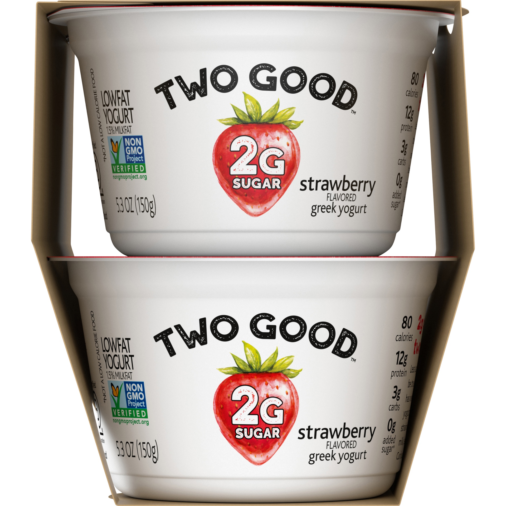 Two Good Low Fat Lower Sugar Strawberry Greek Yogurt - 4ct/5.3oz Cups 4 ...