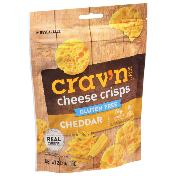 Crav'n Flavor Cheese Crisps, Gluten Free, Cheddar 2.12 oz | Shipt