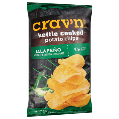 Crav'n Flavor Potato Chips, Jalapeno, Kettle Cooked 8 oz | Shipt
