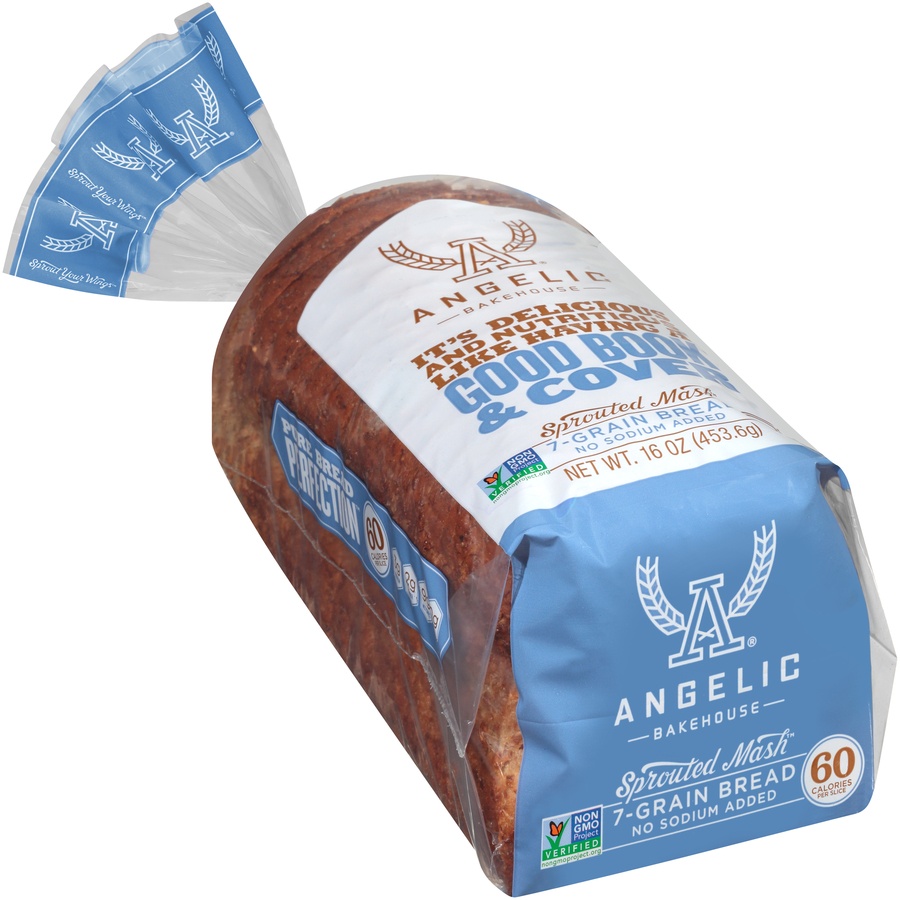 Angelic Bakehouse Sprouted Mash 7-Grain Bread No Sodium Added 16 oz | Shipt