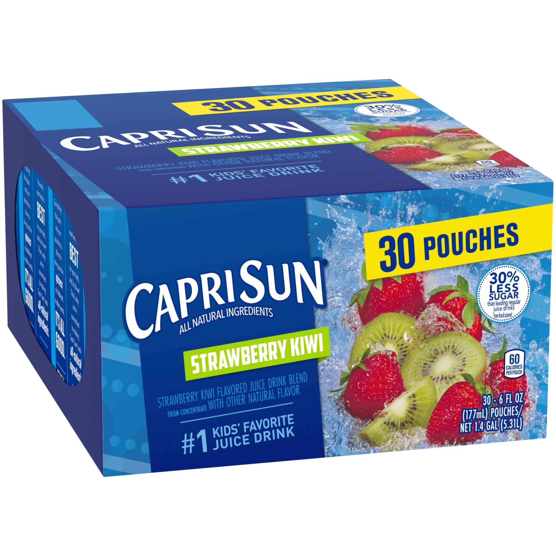 Capri Sun Strawberry Kiwi Naturally Flavored Juice Drink Blend 30 ct; 6 ...