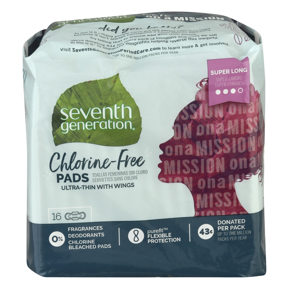 Seventh Generation Super Long Ultra Thin Pads 16 ct | Shipt