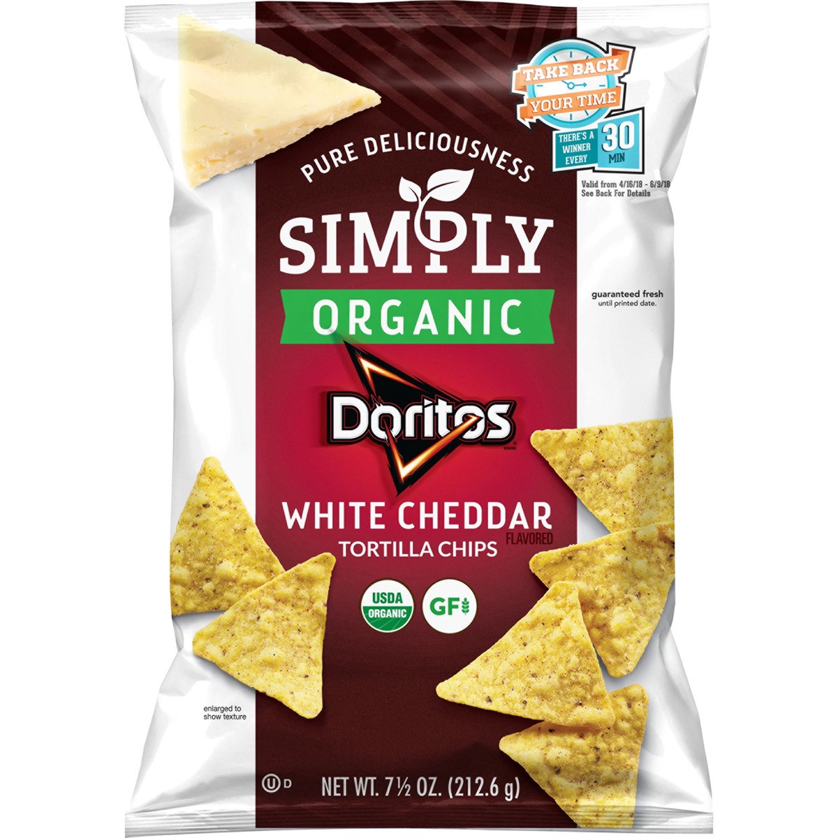 Doritos Simply Organic Tortilla Chips White Cheddar Flavored 7 1/2 Oz 7 ...