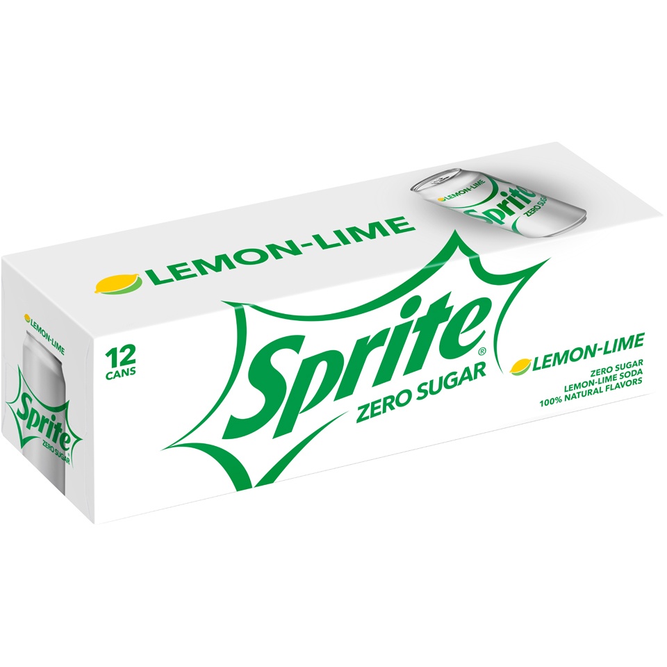 Sprite Zero Sugar Lemon Lime Diet Soda Pop Soft Drink 12 Fl Oz 12