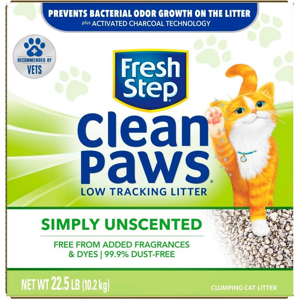 Fresh Step Clean Paws Unscented Clumping Cat Litter 22.5 lb | Shipt