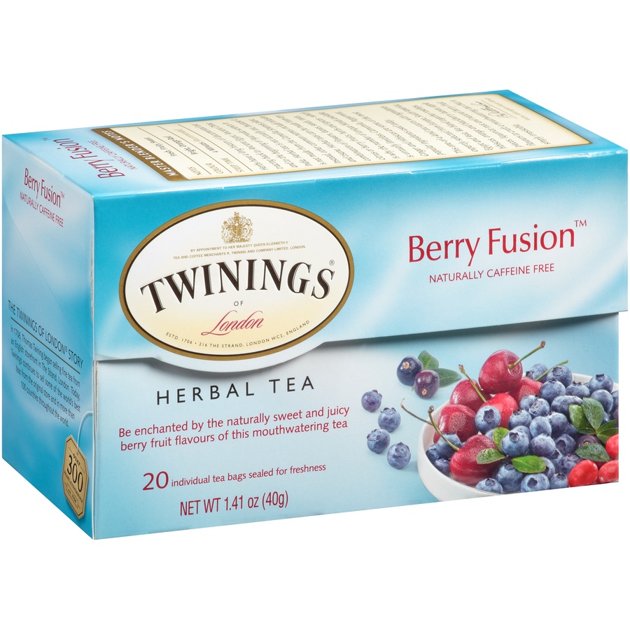 Twinings Berry Fusion Naturally Caffeine Free Herbal Tea 20 ct; 1.41 oz ...