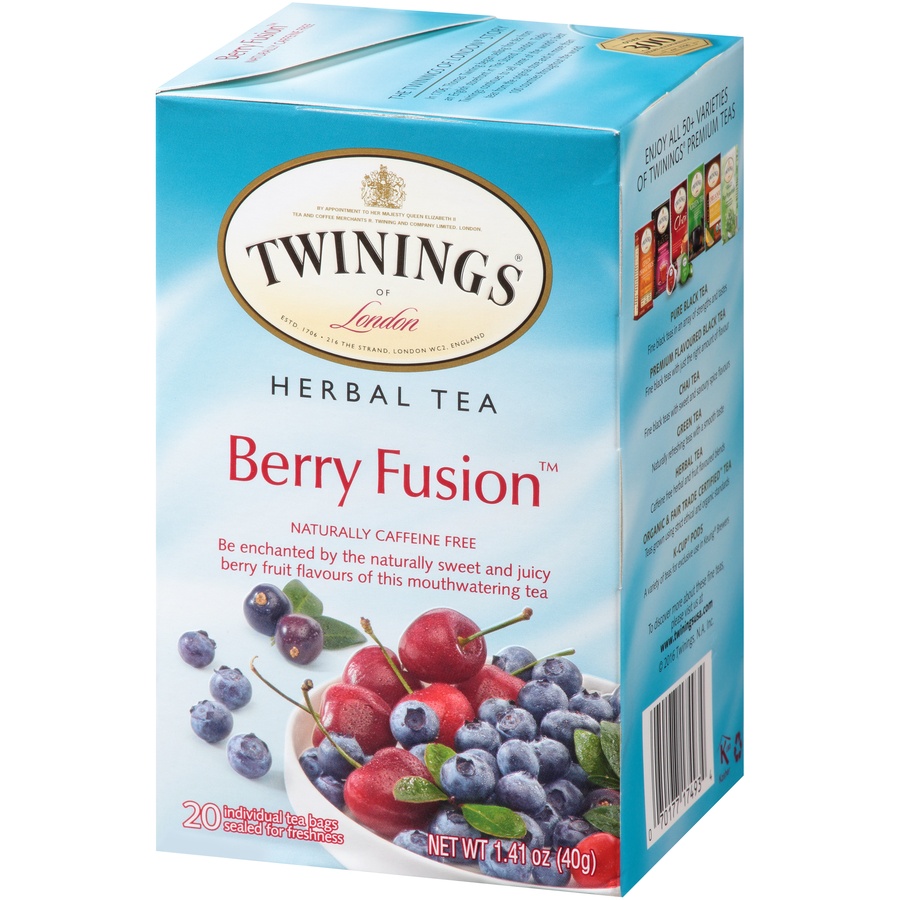 Twinings Berry Fusion Naturally Caffeine Free Herbal Tea 20 ct; 1.41 oz ...