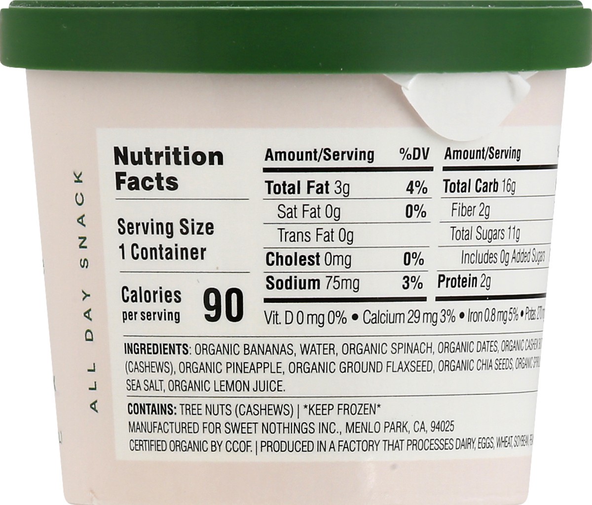 Sweet Nothings Organic Plant-Based Tropical Greens Frozen Spoonable ...