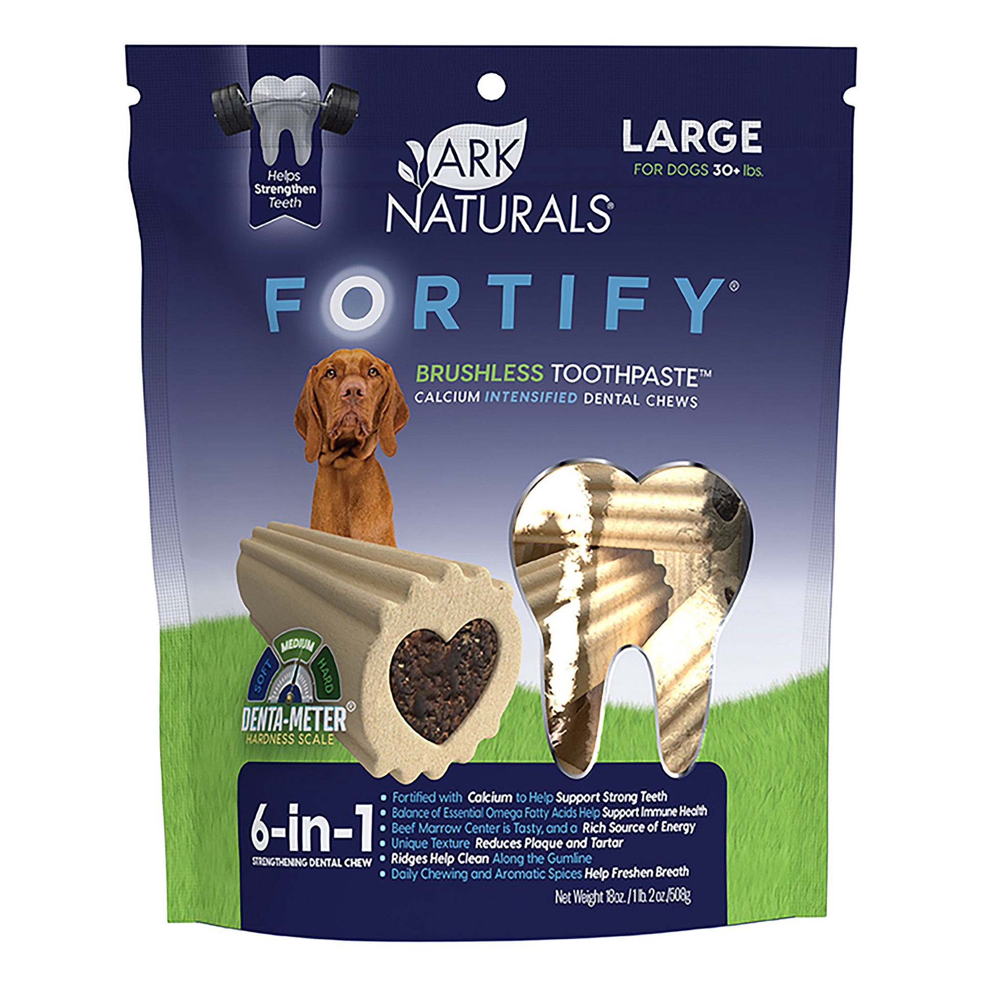 Ark Naturals Fortify Brushless Toothpaste 6-in-1 Large Dog Dental Chew ...