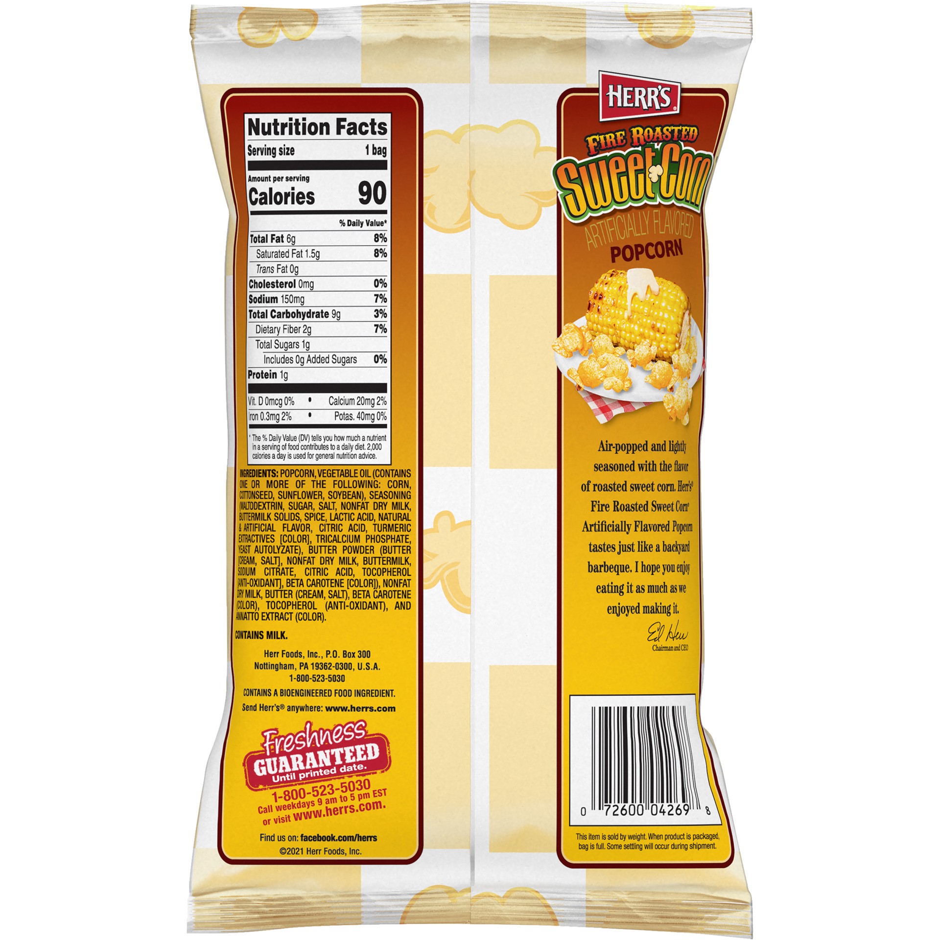 Herr's Fire Roasted Sweet Corn Popcorn 0.625 oz 0.625 oz | Shipt