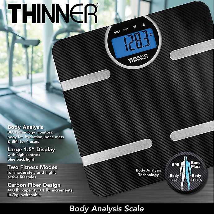 Thinner by ConairÂ© by Conair Carbon Fiber Body Analysis Scale 1 ct | Shipt