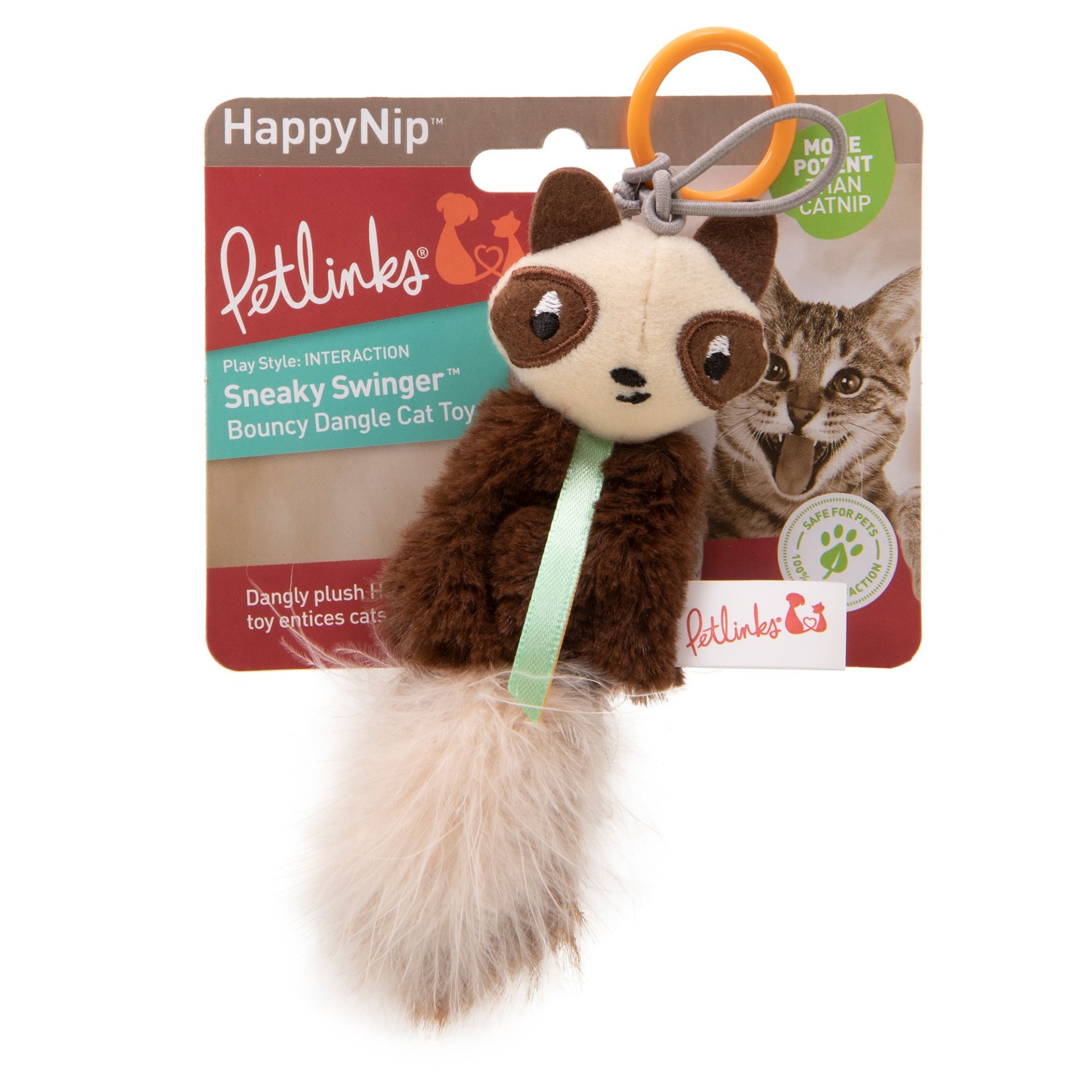 Petlinks HappyNip Sneaky Swinger Bouncy Dangle Plush Raccoon Cat Toy 1 ...