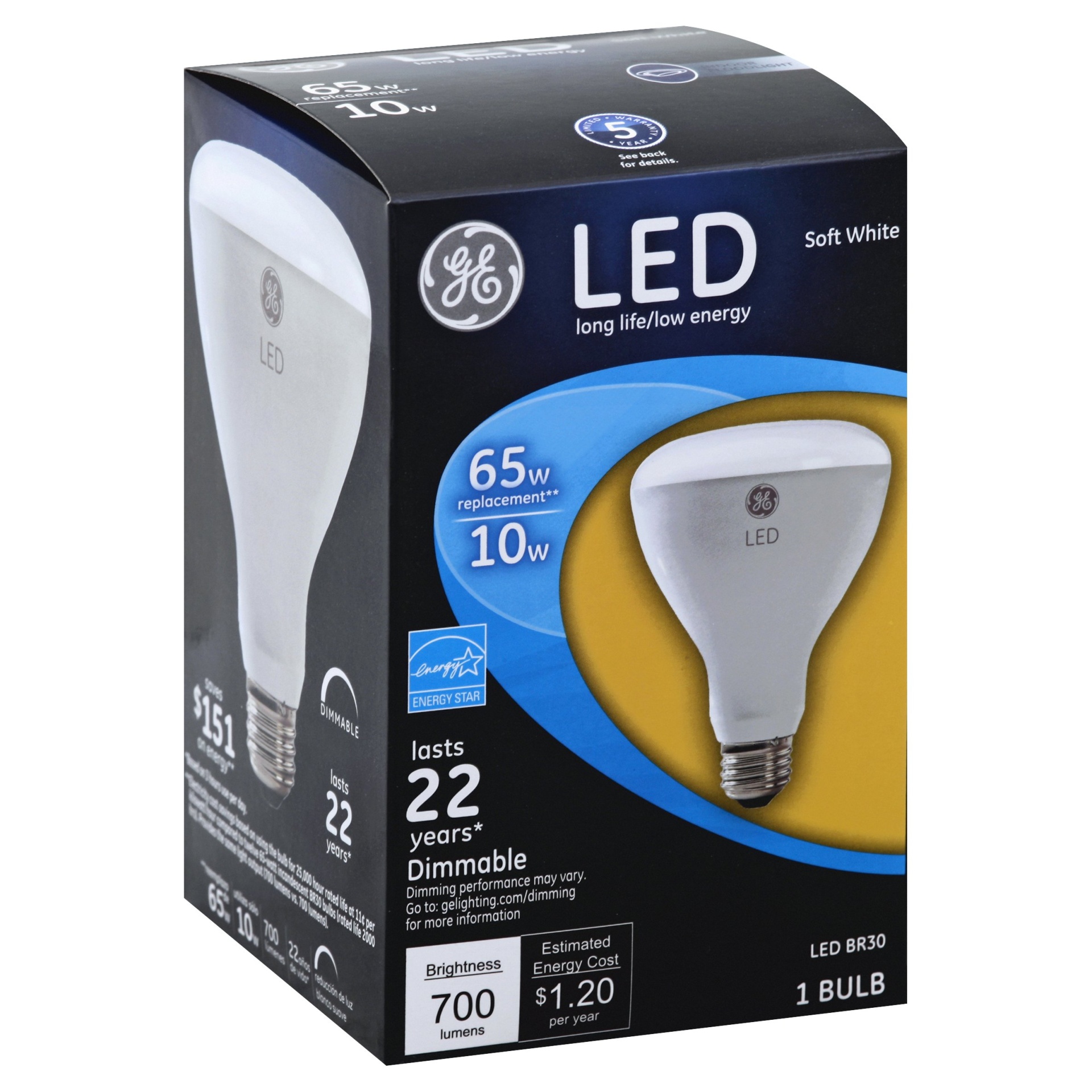 GE Energy Smart LED 10W (65W Replacement) R30 Dimmable Indoor ...
