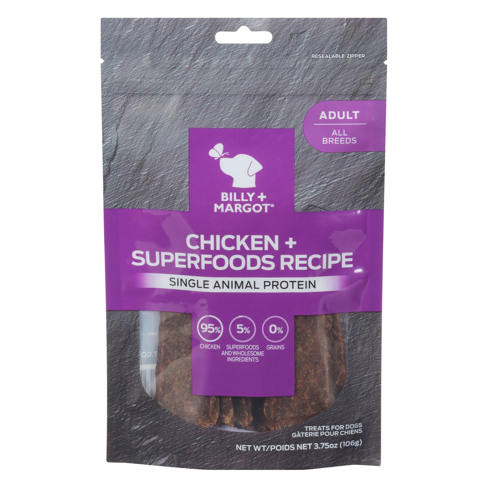 Billy+Margot BILLY + MARGOT Single Animal Protein Adult Dog Treats ...