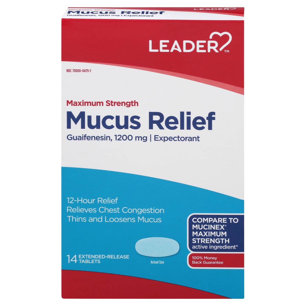 Leader Mucus Relief, Maximum Strength, 1200 mg, Extended-Release Tablets 14 ct | Shipt