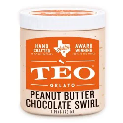 Téo Gelato Gelato, Peanut Butter Chocolate Swirl 1 pint | Shipt