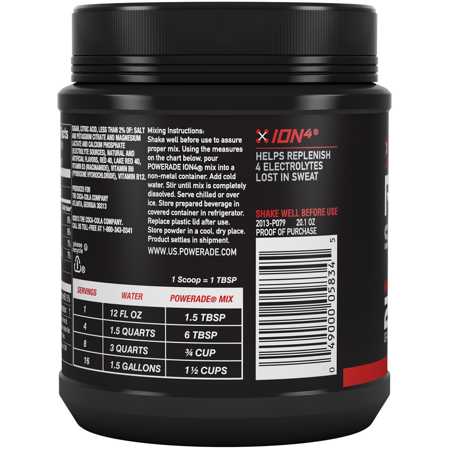 Powerade ION4 Fruit Punch Sports Drink Mix 20.1 oz. Canister 20.1 fl oz ...