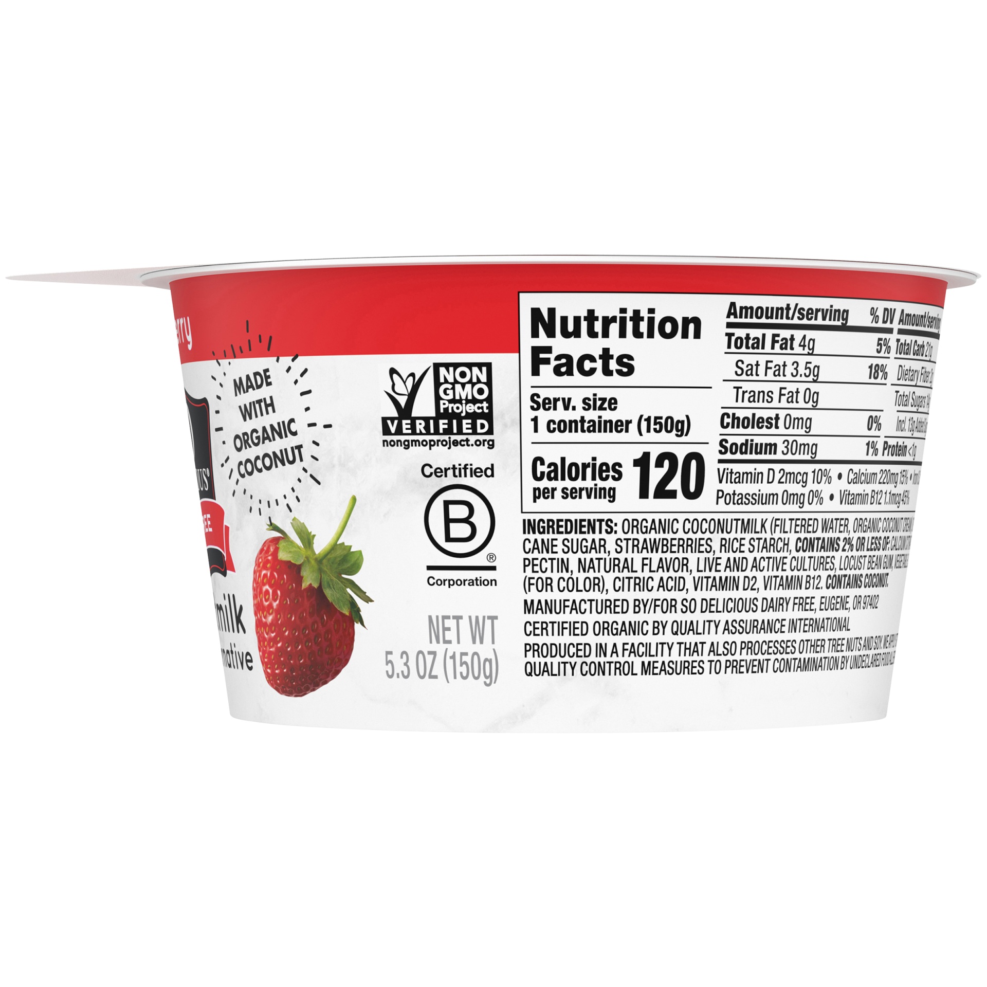 So Delicious Dairy Free Strawberry Coconut Milk Yogurt 5.3 oz | Shipt So Delicious Dairy Free Strawberry Coconut Milk Yogurt 5.3 oz | Shipt