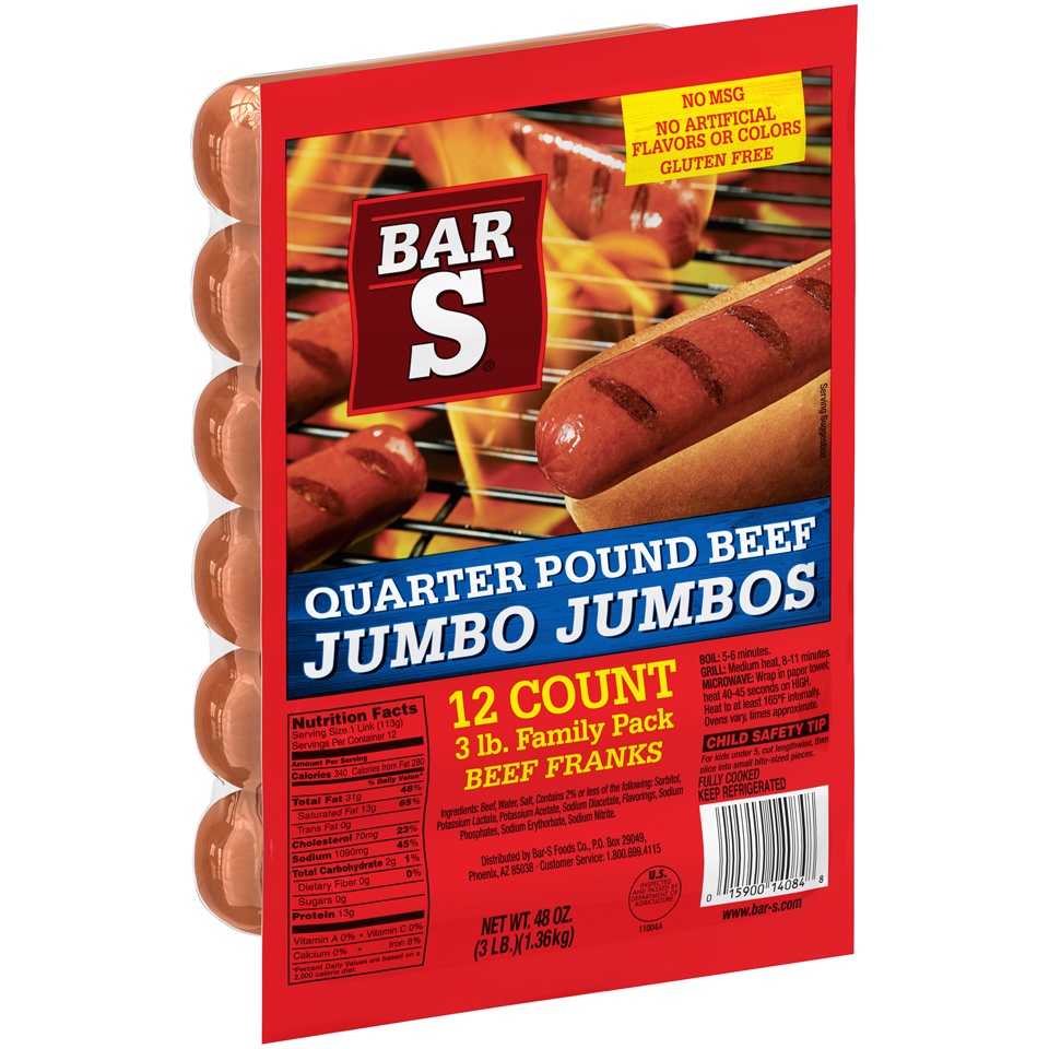 Bar-S Beef Jumbo Jumbo Franks 48 oz | Shipt
