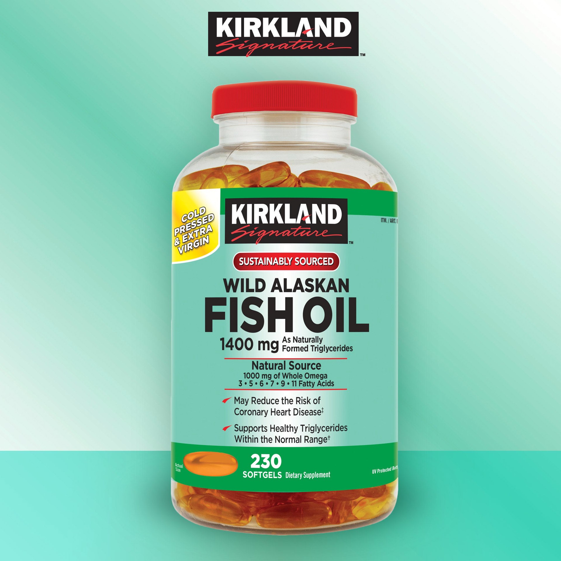 Kirkland Signature Wild Alaskan Fish Oil 1400 mg, 230 Softgels | Shipt