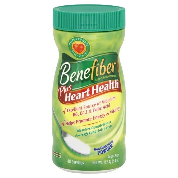 Benefiber Fiber Supplement, Plus Heart Health, Sugar Free, Non ...